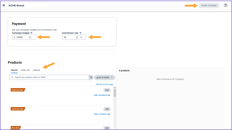 How to Launch Amazon Creator Connections Campaigns • Versa Marketing